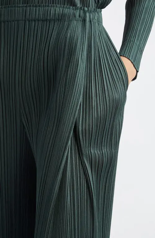 Issey Miyake Monthly Colors December Pleated Crop Wide Leg Pants